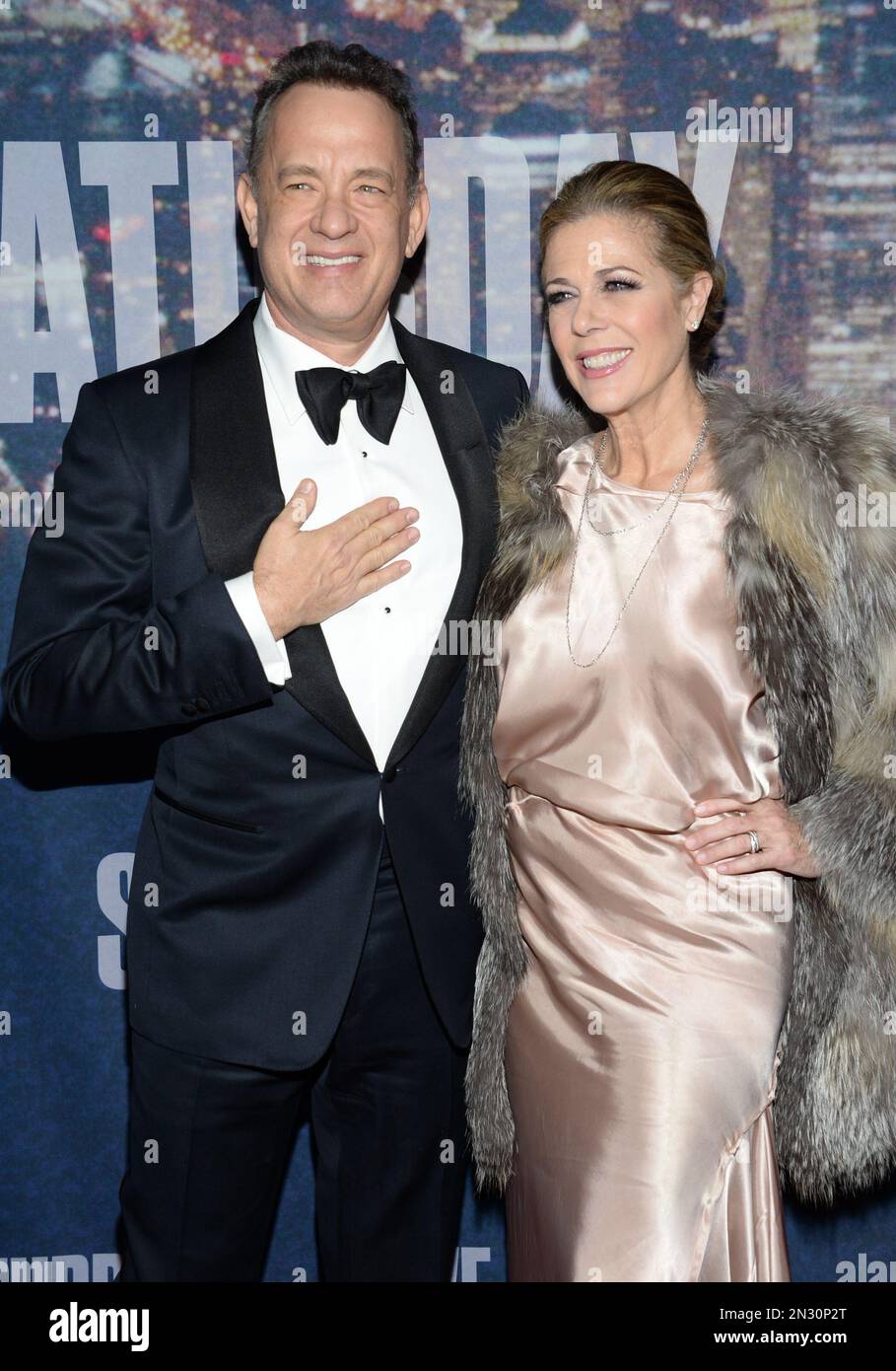 Tom Hanks and wife Rita Wilson attend the SNL 40th Anniversary Special ...