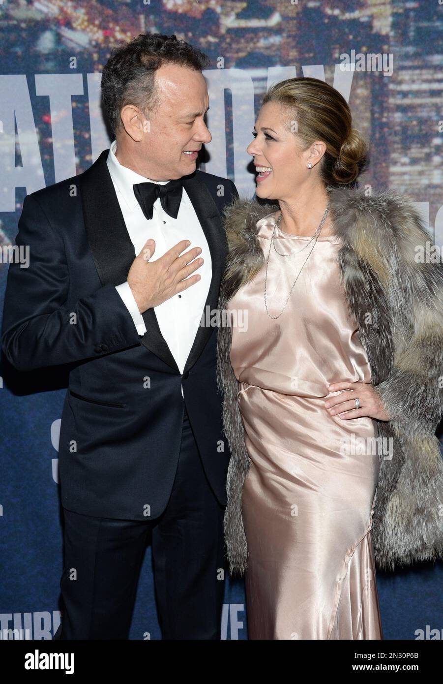 Tom Hanks and wife Rita Wilson attend the SNL 40th Anniversary Special ...
