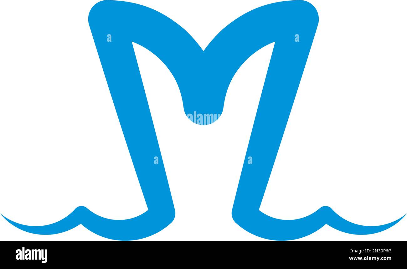 letter m water wave logo design Stock Vector Image & Art - Alamy