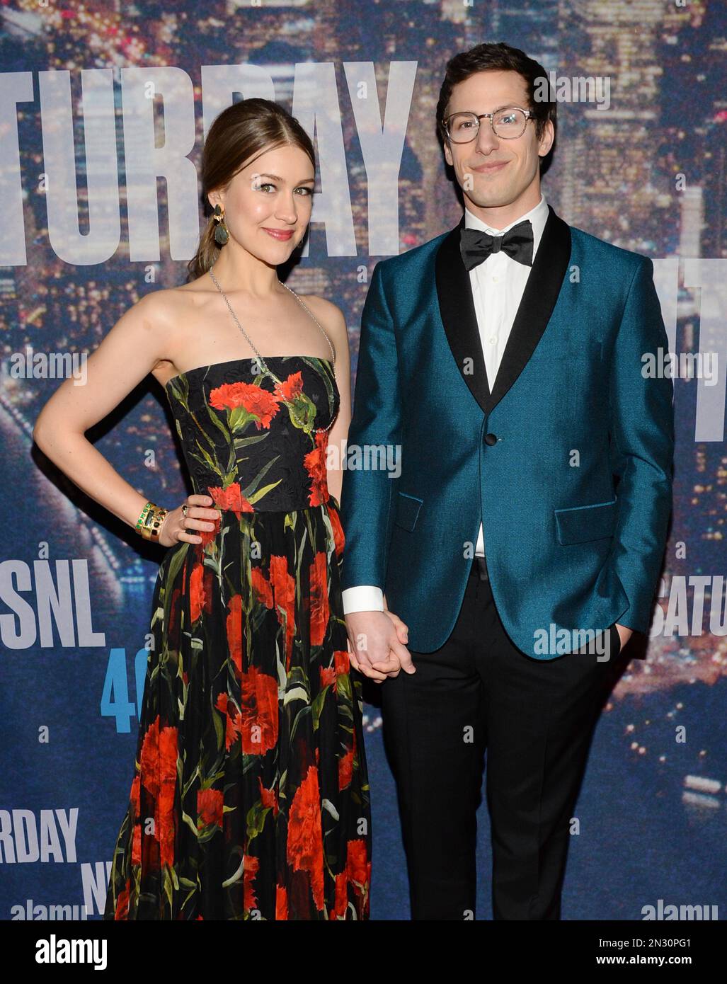 Andy Samberg and wife Joanna Newsom attend the SNL 40th Anniversary ...