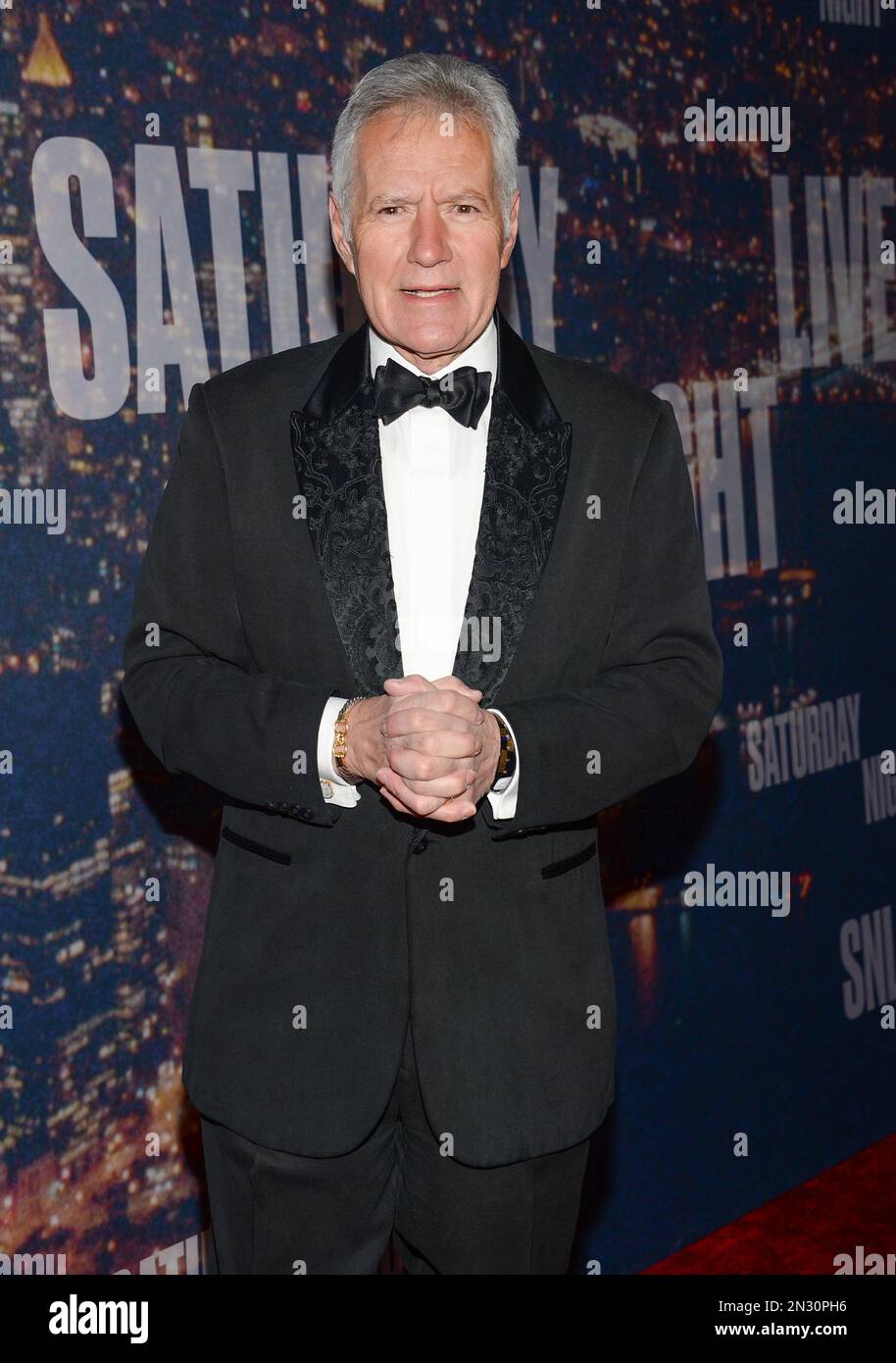 Alex Trebek attends the SNL 40th Anniversary Special at Rockefeller ...