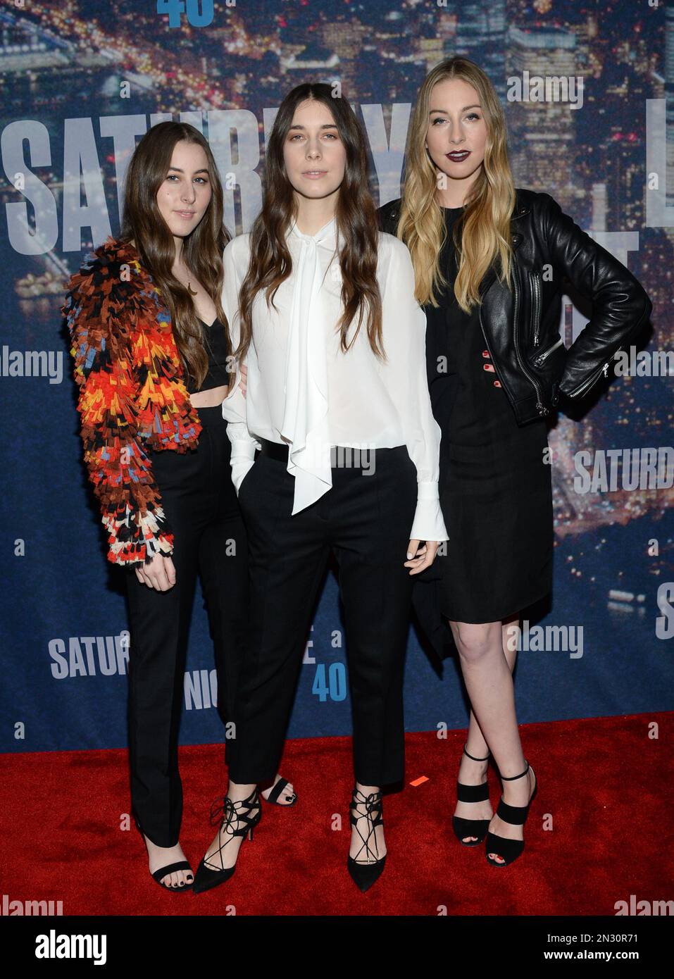 Haim, from left, Alana Haim, Danielle Haim and Este Haim attend the SNL ...