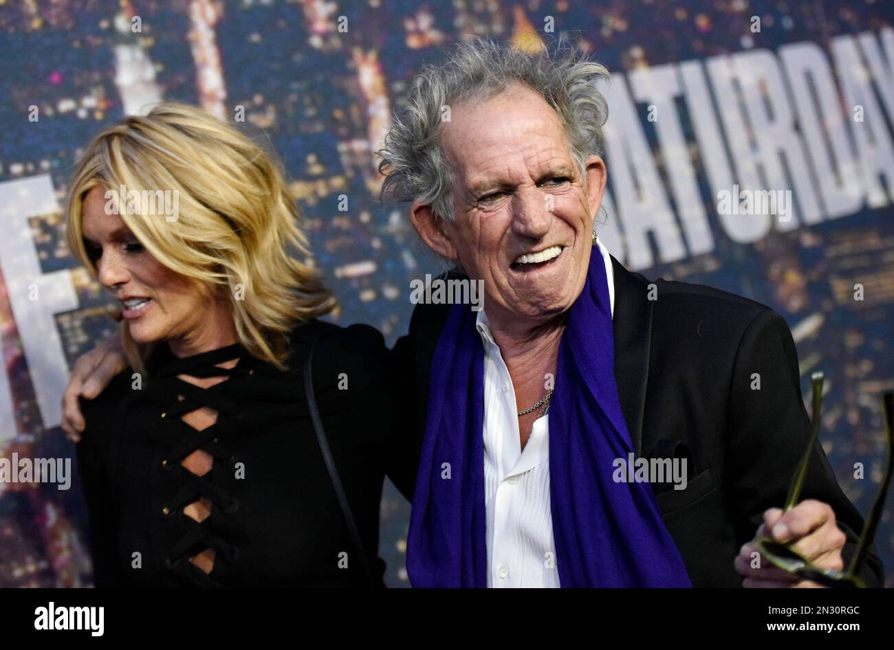 Musician Keith Richards and wife Patti Hansen attend the SNL 40th ...