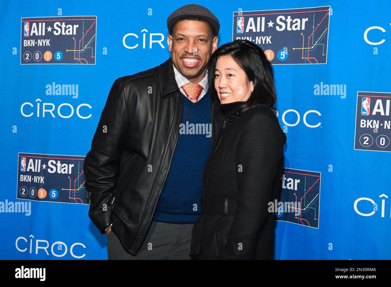 Former NBA player Kevin Johnson, left, and Michelle Rhee attend the ...