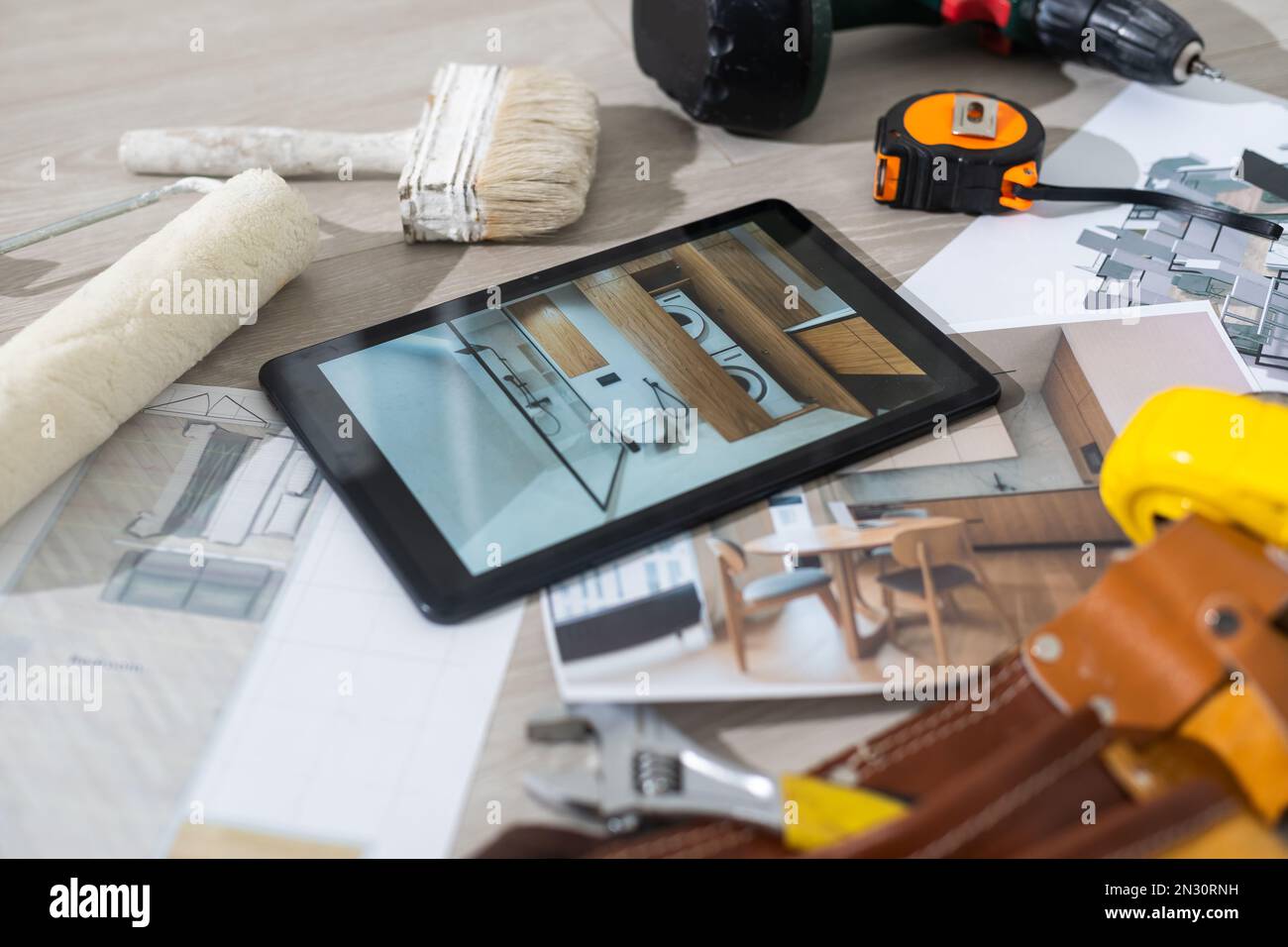 business, architecture, building, construction, drawings, tablet, tools ...