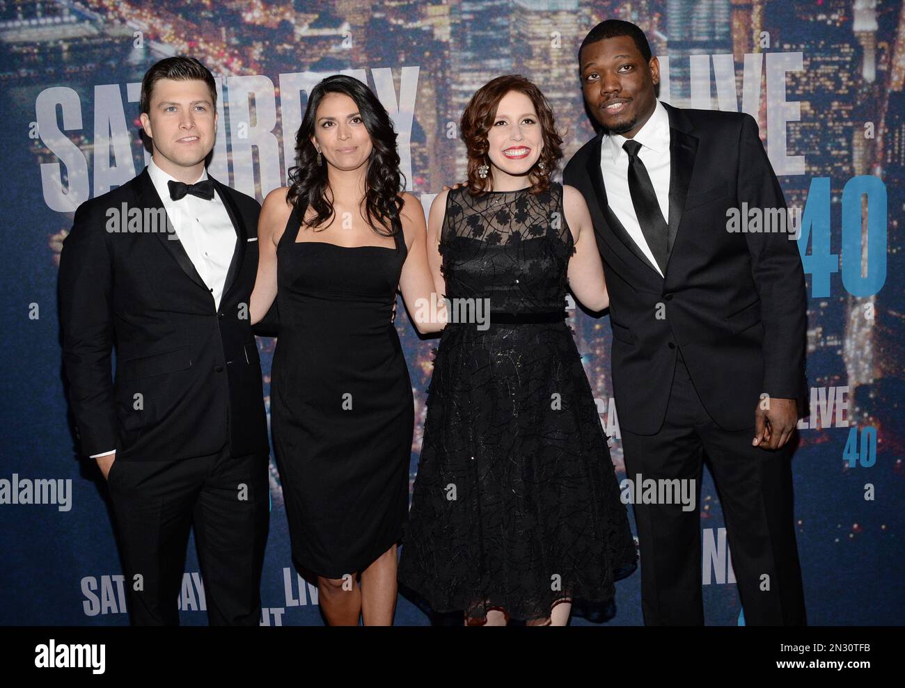 Colin Jost, from left, Cecily Strong, Vanessa Bayer and Michael Che ...