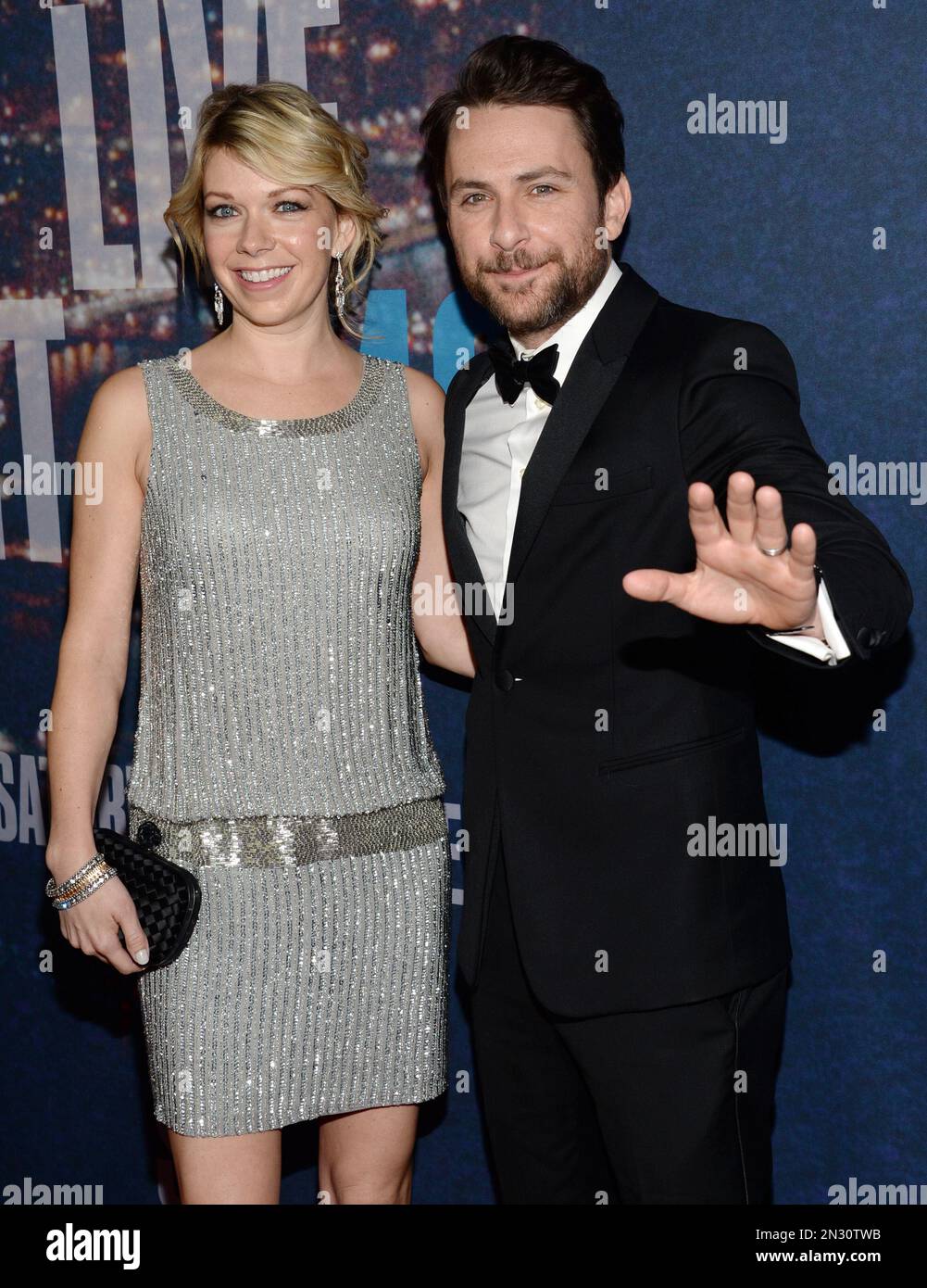 Mary Elizabeth Ellis, left, and Charlie Day arrive at the Saturday ...
