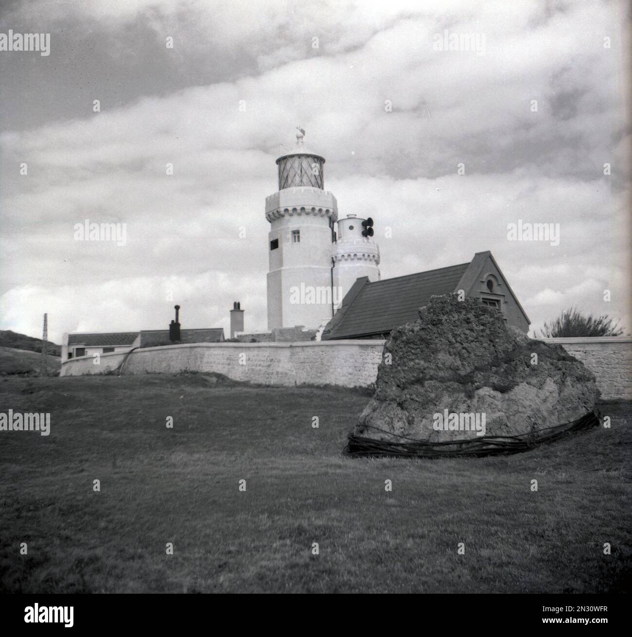 1950s, historical, view of the lighthouse at St. Catherine's Point ...