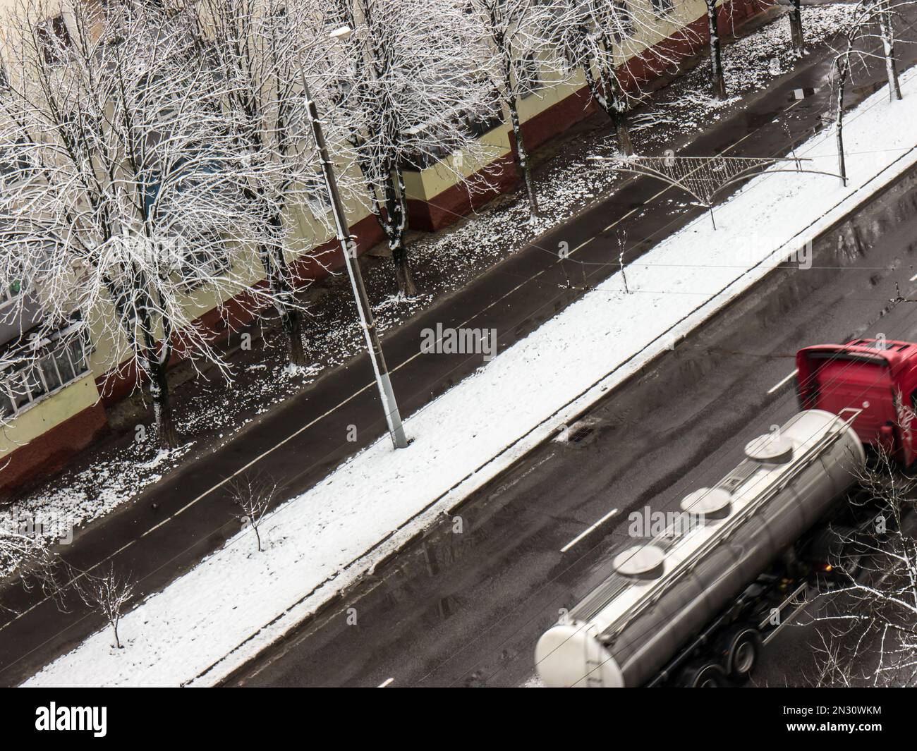 The Architecture backgrounds and objects. Winter. Snow. View from above ...