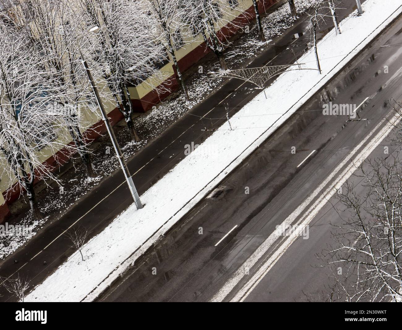 The Architecture backgrounds and objects. Winter. Snow. View from above ...