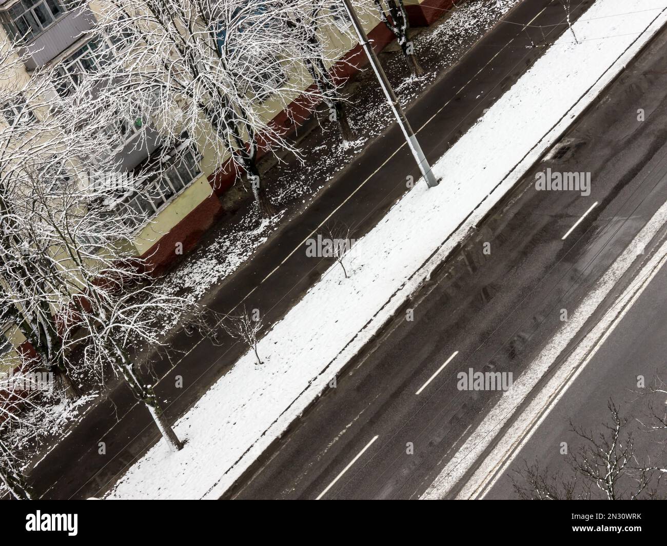 The Architecture backgrounds and objects. Winter. Snow. View from above ...