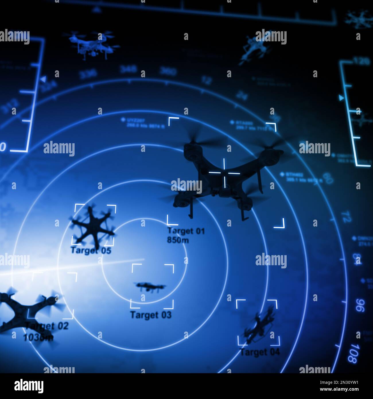 Radar and Drones - 3D Rendering Stock Photo - Alamy