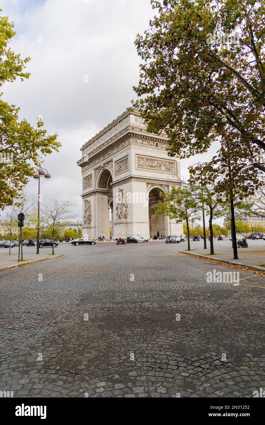 The Arc of Triumph in Paris on a gloomy autumn day Stock Photo - Alamy