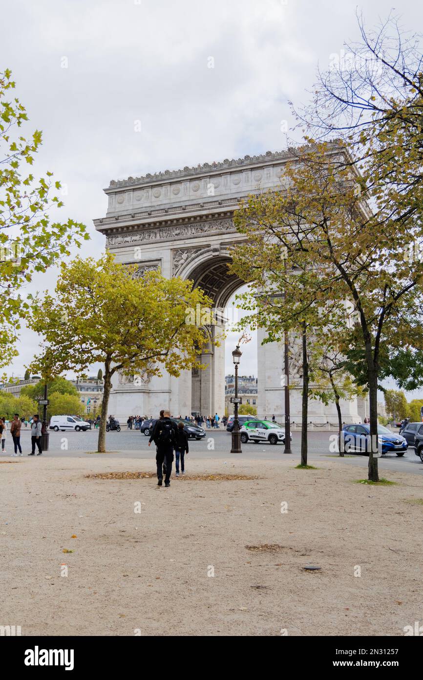 The Arc of Triumph in Paris on a gloomy autumn day Stock Photo - Alamy