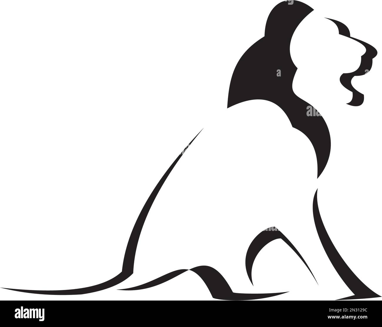 stylized lion icon logo vector design Stock Vector Image & Art - Alamy