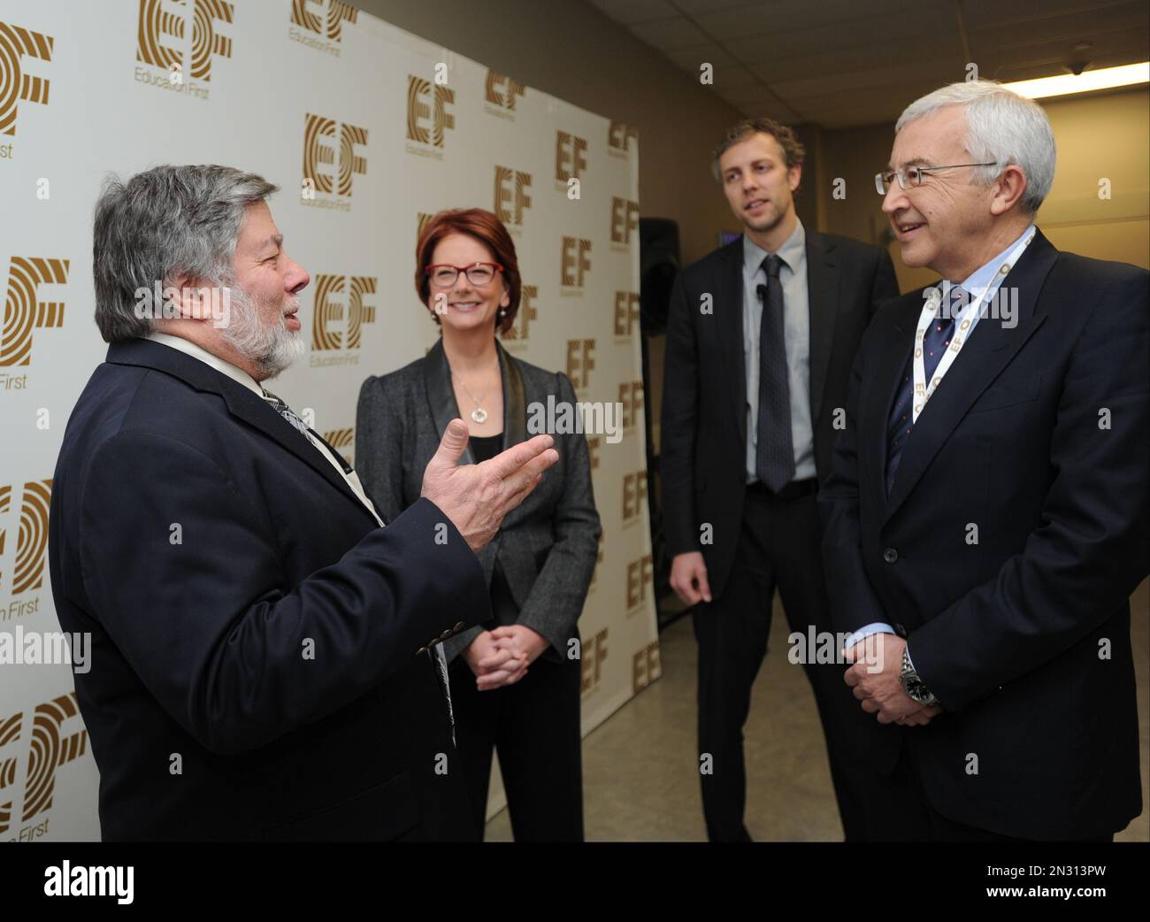 From left to right, Steve Wozniak, Co-Founder of Apple, Julia Gillard ...