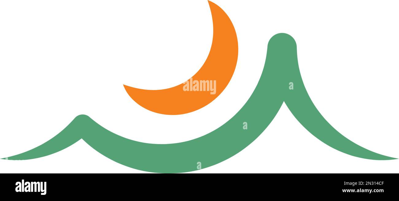 Sun mountain logo icon Cut Out Stock Images & Pictures - Alamy