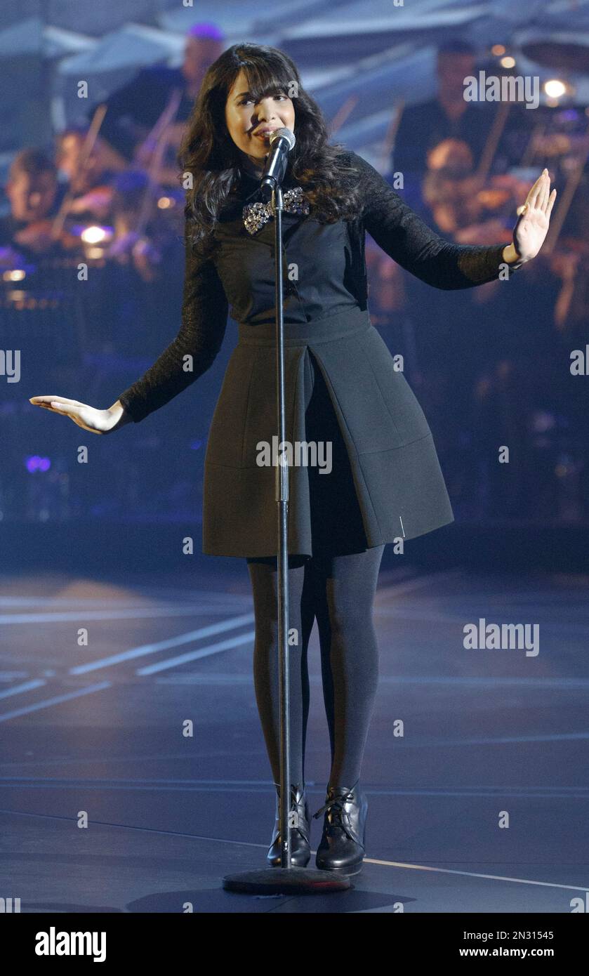 French singer Indila performs on stage during the 30th Victoires de la ...