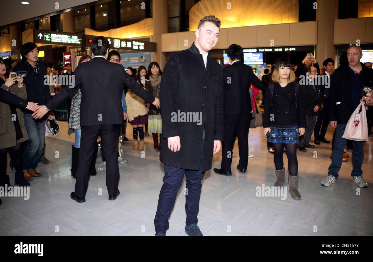 British singer Sam Smith arrives at Narita airport, east of Tokyo ...