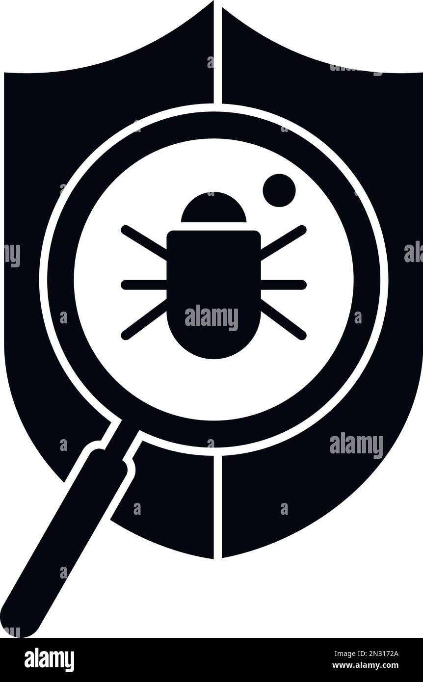 Bug shield icon simple vector. Virus hacker. Online threat Stock Vector ...