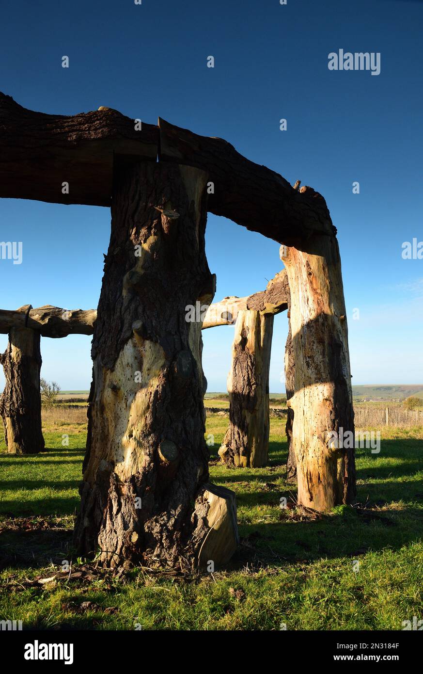Woodhenge in Dorset is the caricature of the famous Stonehenge Stock ...