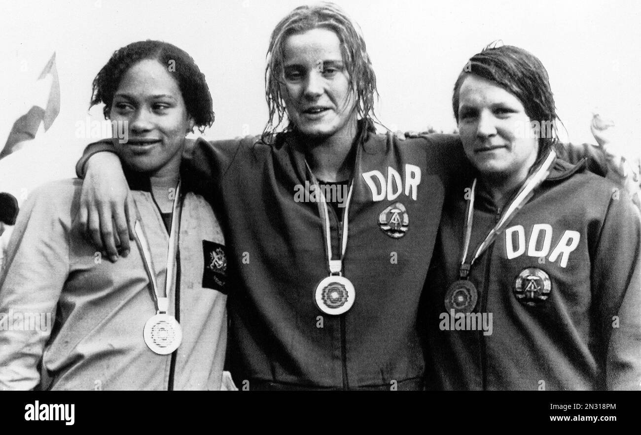 East Germany's Kornelia Ender, center, who set a world record in the ...