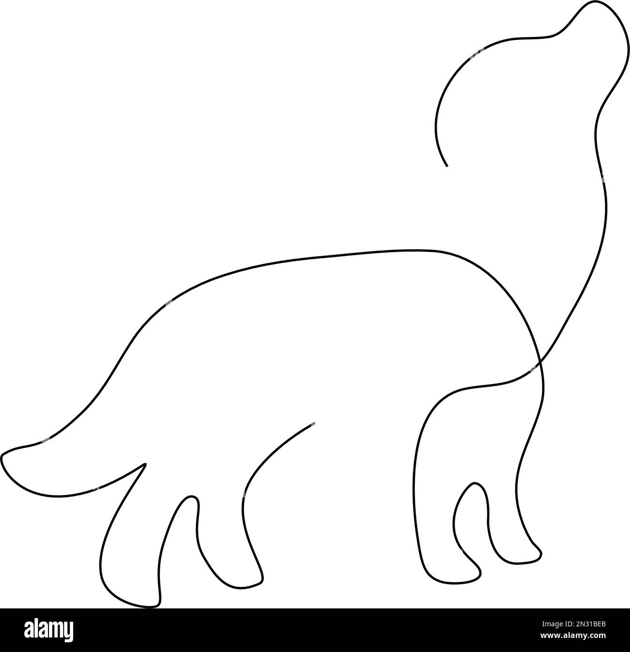 dogs one line drawing. Continuous line. Hand-drawn minimalist ...