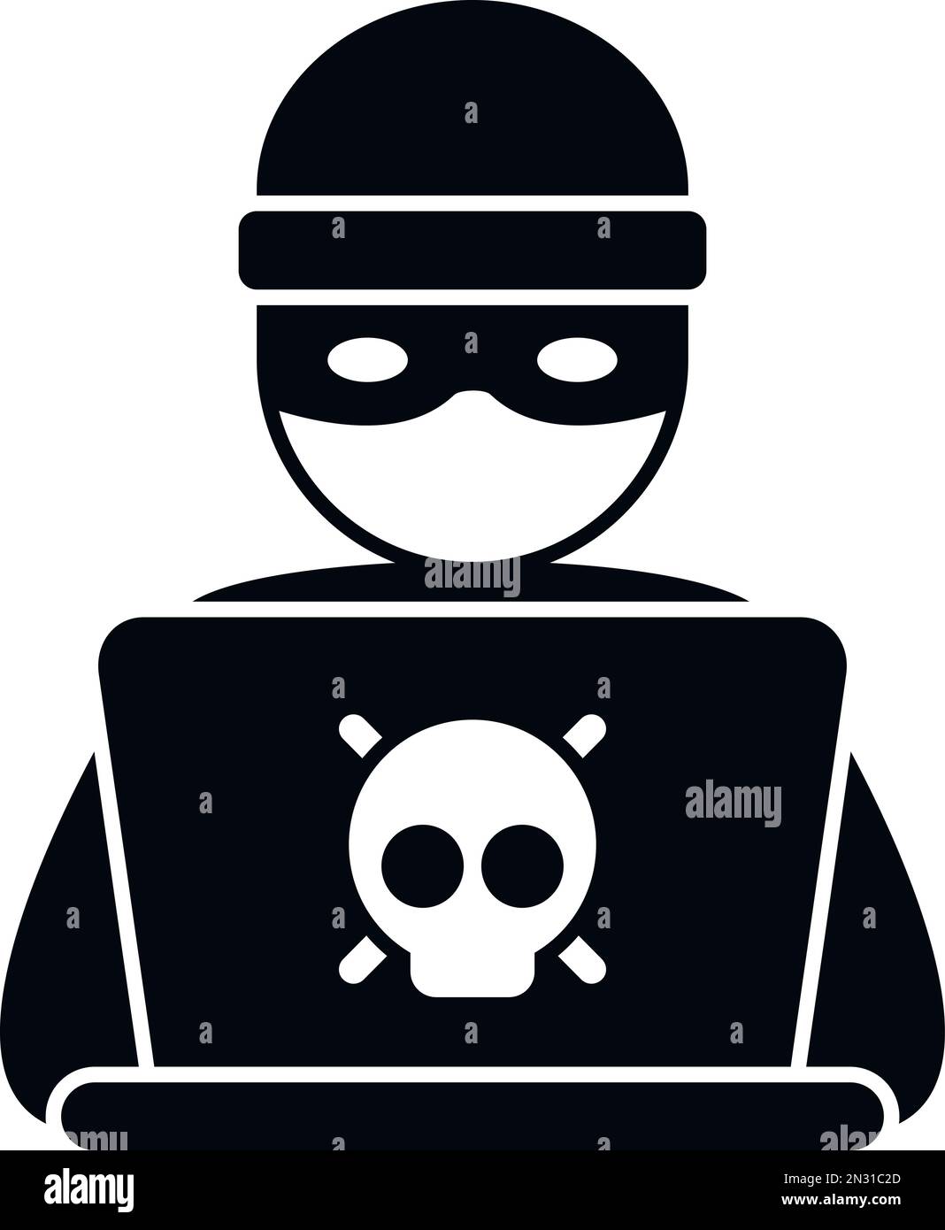 Hacker working on computer Black and White Stock Photos & Images - Alamy