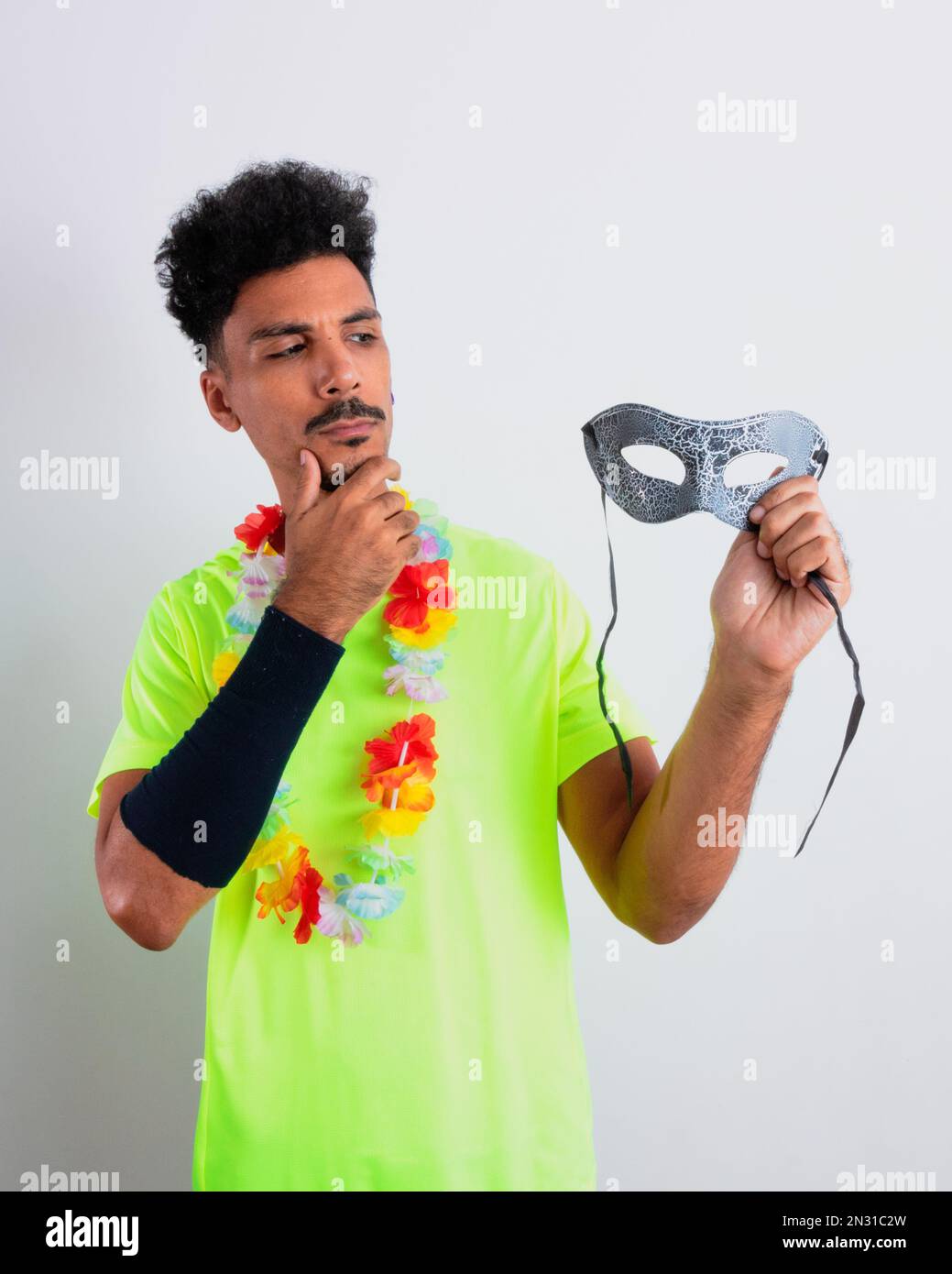 Carnival Brazilian Outfit. Brazilian Black Man With Carnival Costume ...