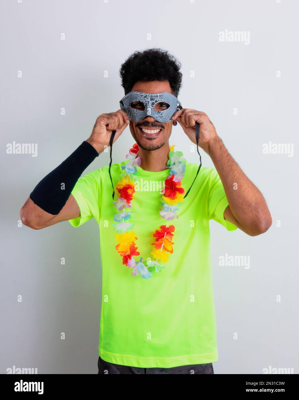Carnival Brazilian Outfit. Brazilian Black Man With Carnival Costume ...