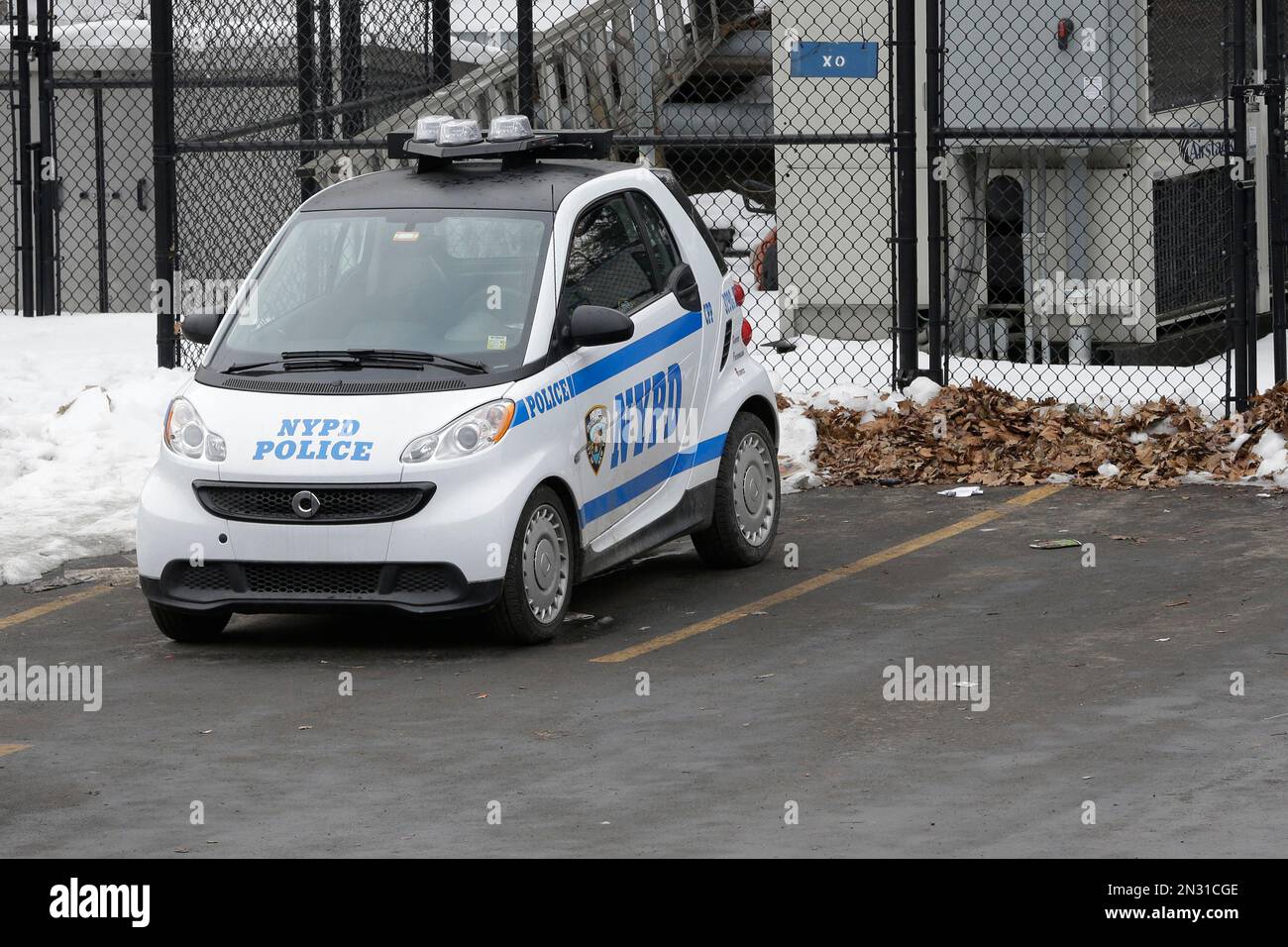 A New York City Police Department Smart car is parked in the parking ...