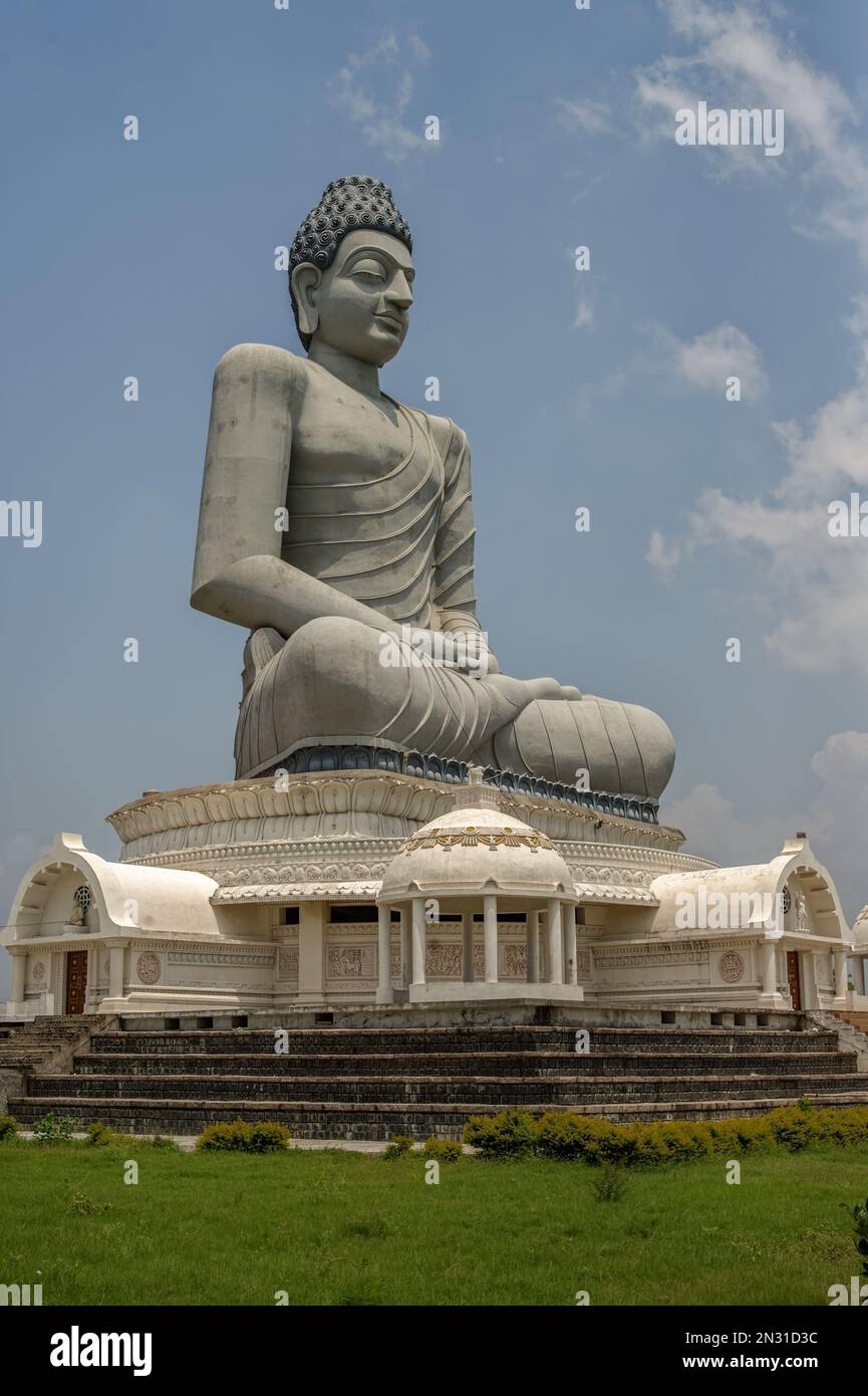 08 24 2015 Dhyana Buddha statue 125 feet (38 m) at banks of Krishna ...