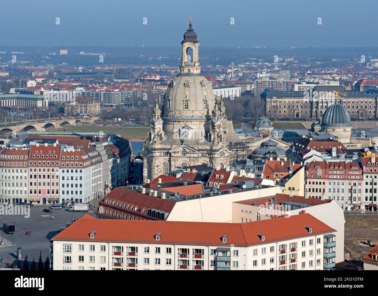 The Dresden skyline photographed from the Rathausturm (Townhall Tower ...