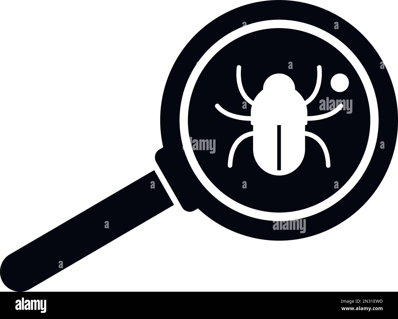 Bug magnifier icon simple vector. Hacker error. Computer threat Stock Vector Image & Art - Alamy