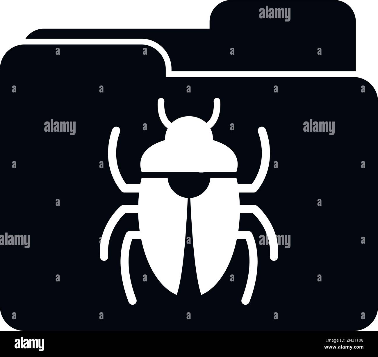 Folder bug icon simple vector. Fraud alert. Crime email Stock Vector ...