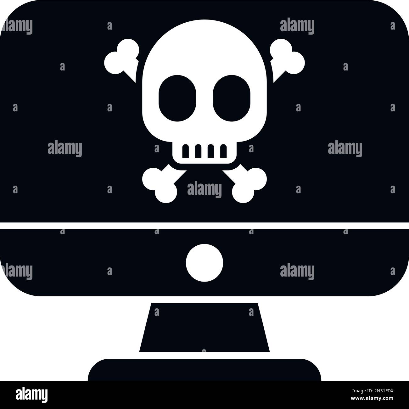 Computer virus icon simple vector. Alert email. Crime error Stock ...