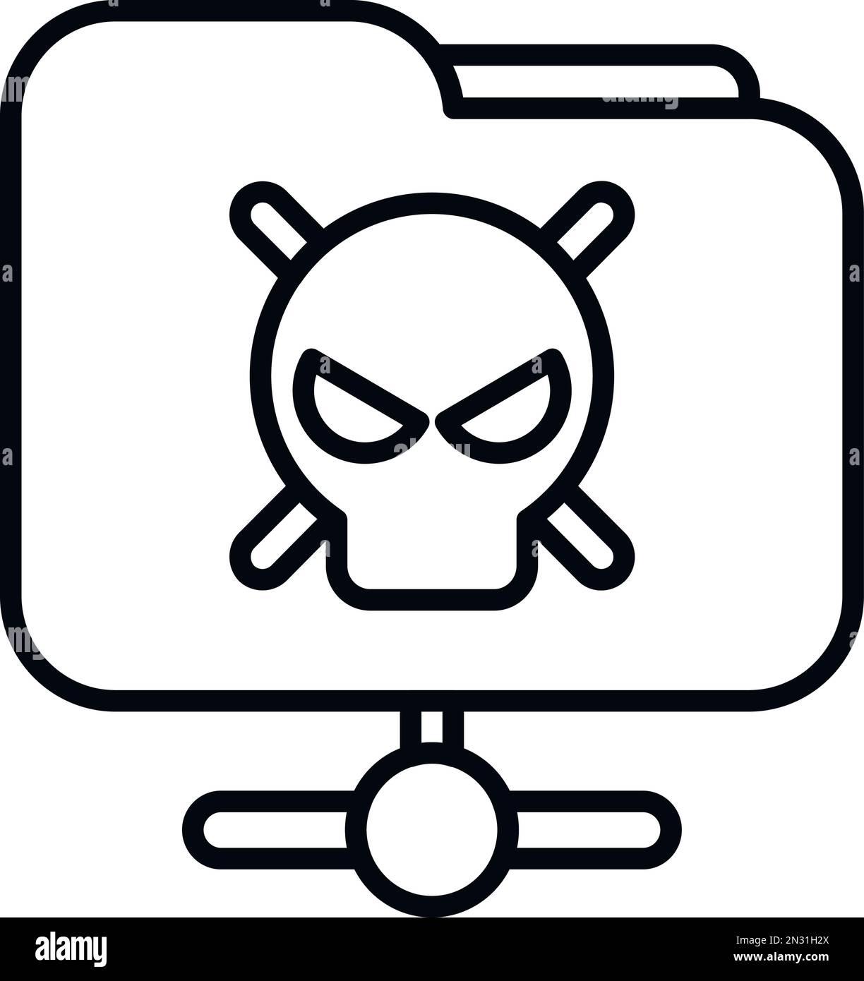Malware icon outline vector. Virus error. Laptop threat Stock Vector ...