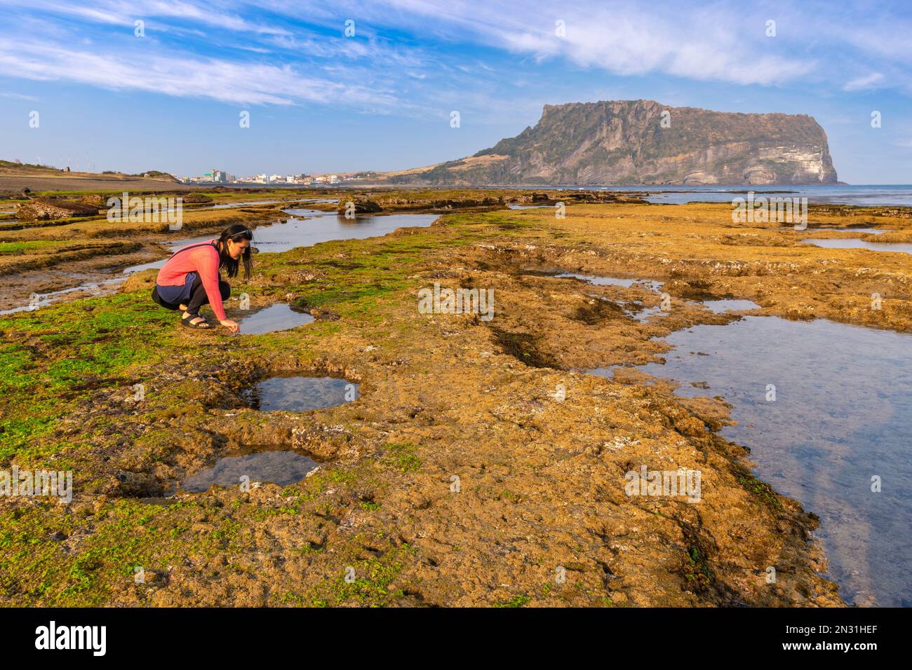 Jeju Island South Korea, nature landscape at Seongsan Ilchulbong with ...