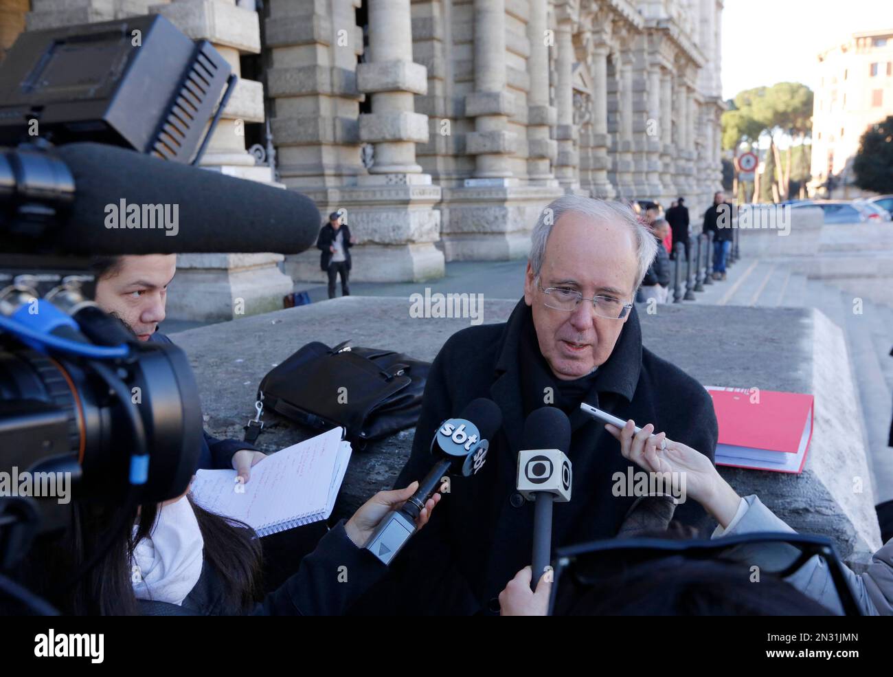 Michele Gentiloni Silveri, lawyer of the Brazilian government, talks to ...