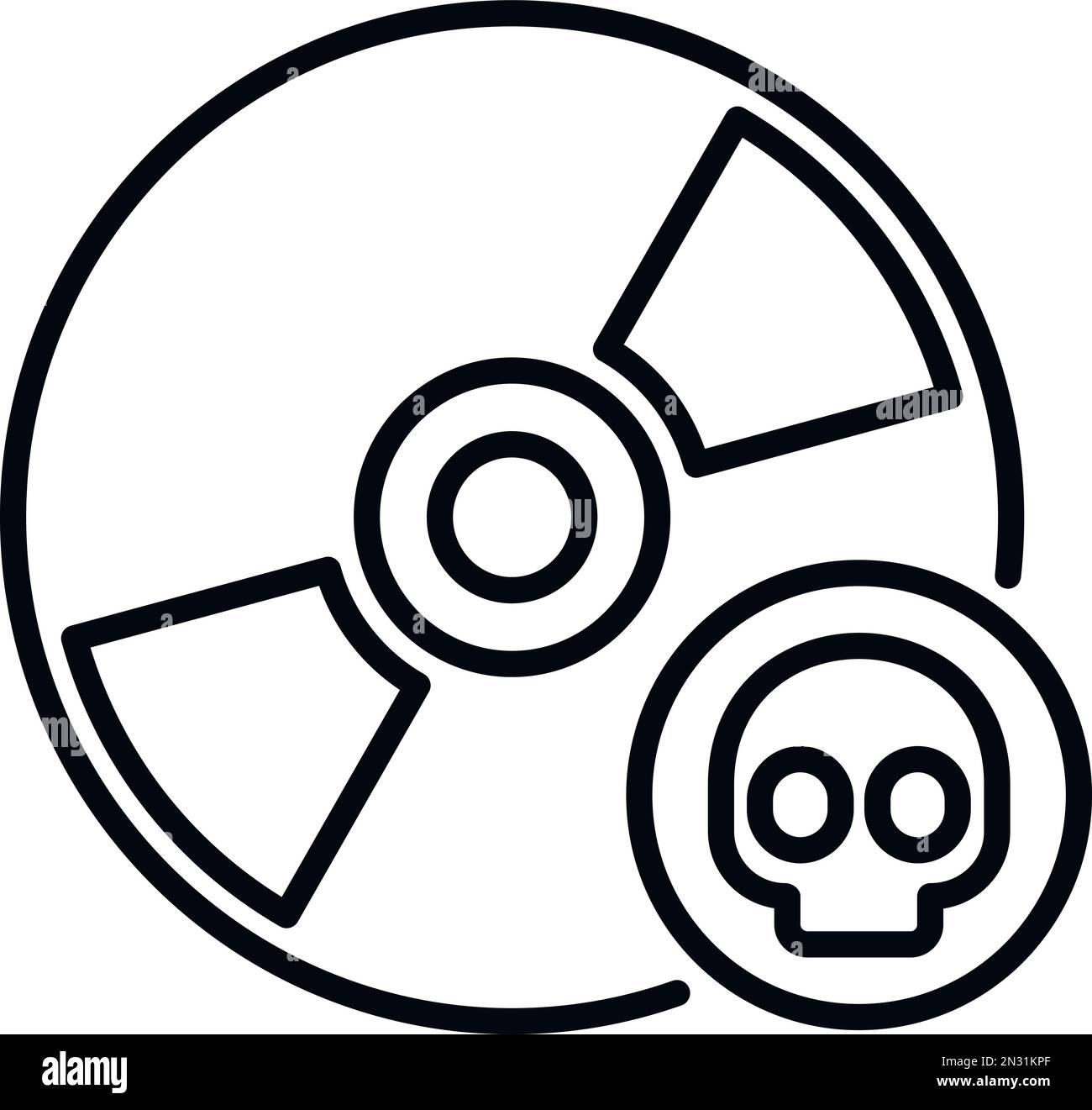 Cd Malware Icon Outline Vector Virus Error File Scam Stock Vector Image And Art Alamy