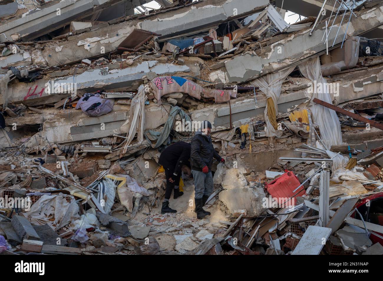 February 7, 2023: Citizens and earthquake victim rescue efforts after ...