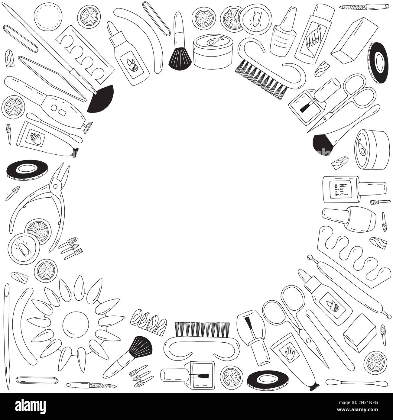 Nail polish manicure tools Black and White Stock Photos & Images - Alamy