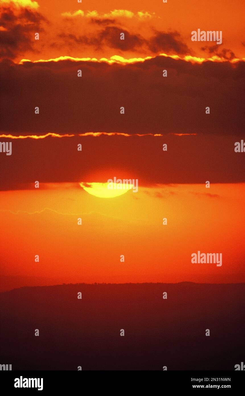 Australia. Victoria. Sunset over hills Stock Photo - Alamy