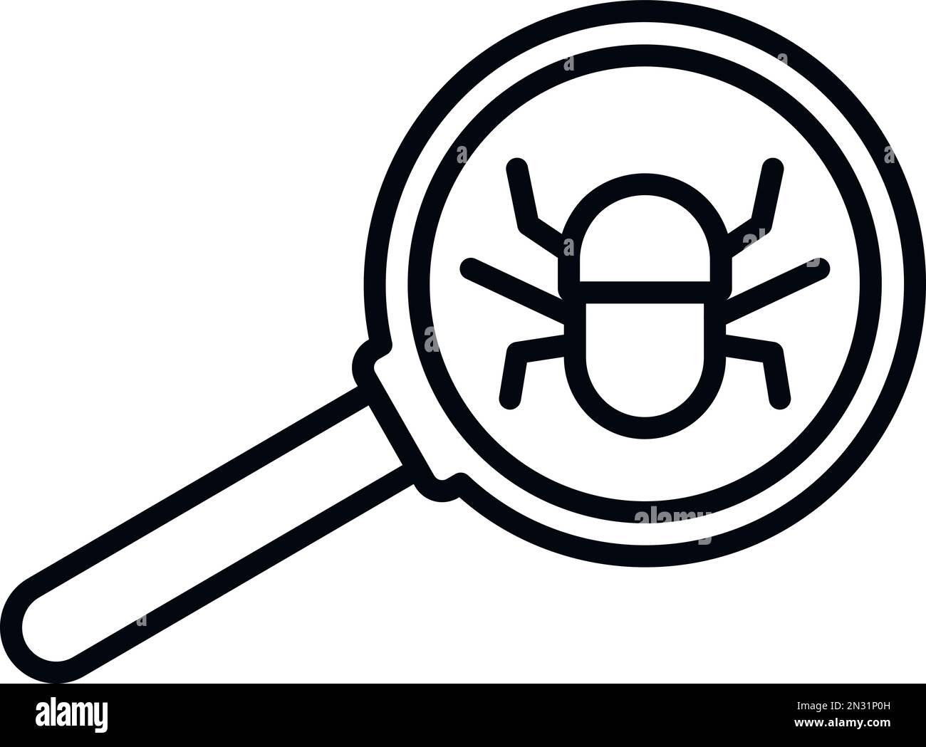 Bug Magnifier Icon Outline Vector Hacker Error Computer Threat Stock Vector Image And Art Alamy