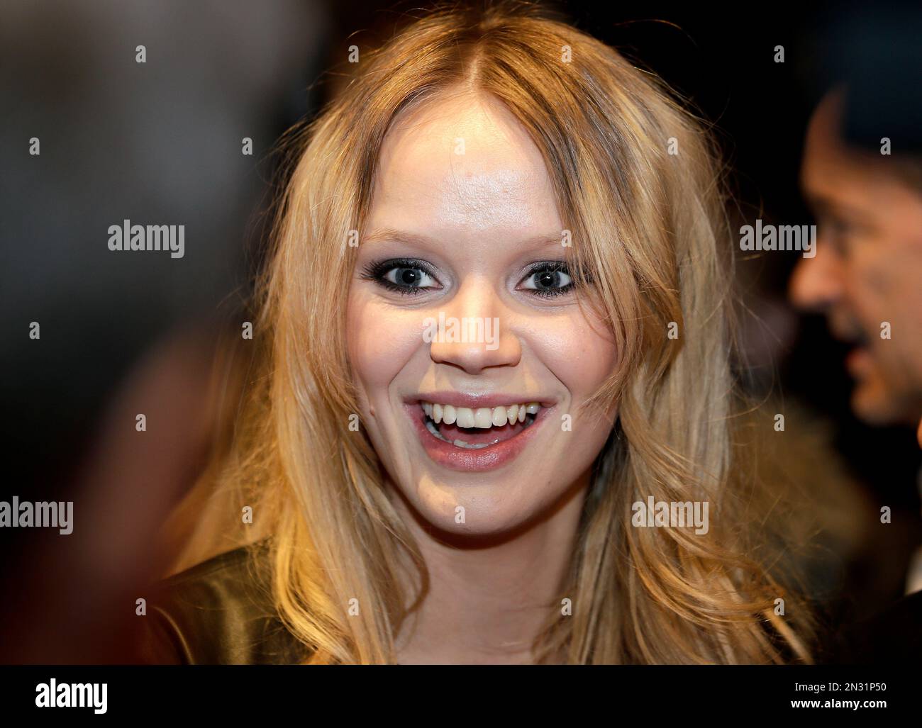 Actress Miranda Frydman smiles during the red carpet for the film ...