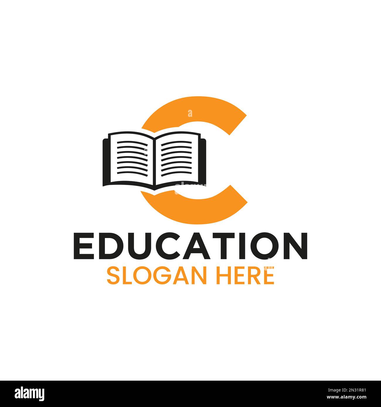 Letter C Education Logo Concept With Open Book Icon Template Stock ...