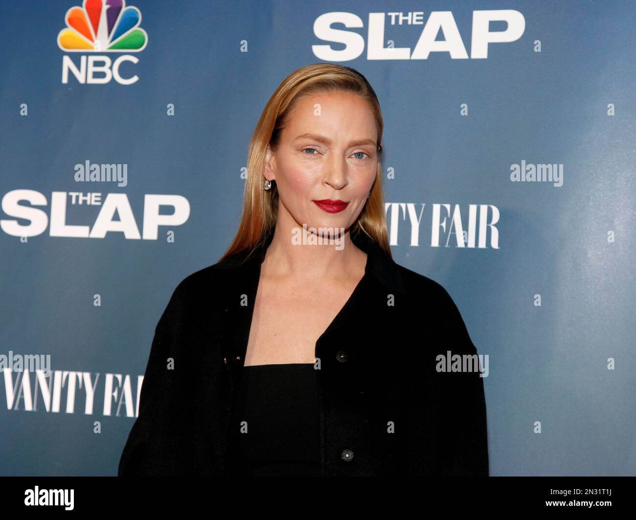 Uma Thurman attends NBC's "The Slap" miniseries premiere party at the ...