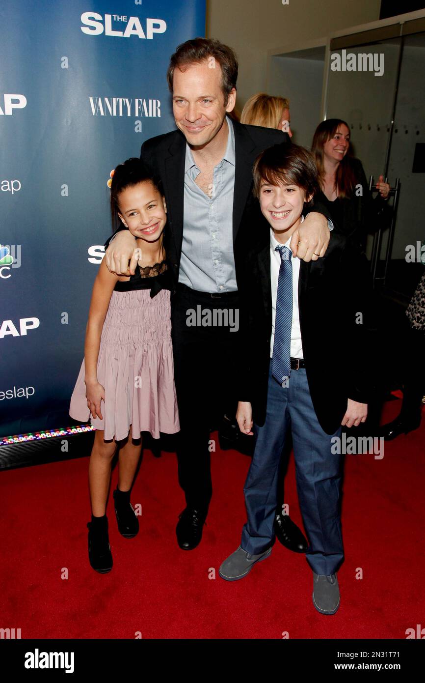 Ashley Aufderheide, from left, Peter Sarsgaard and Owen Tanzer attend ...