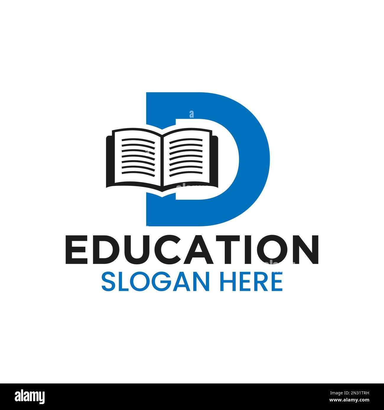 Letter D Education Logo Concept With Open Book Icon Template Stock ...