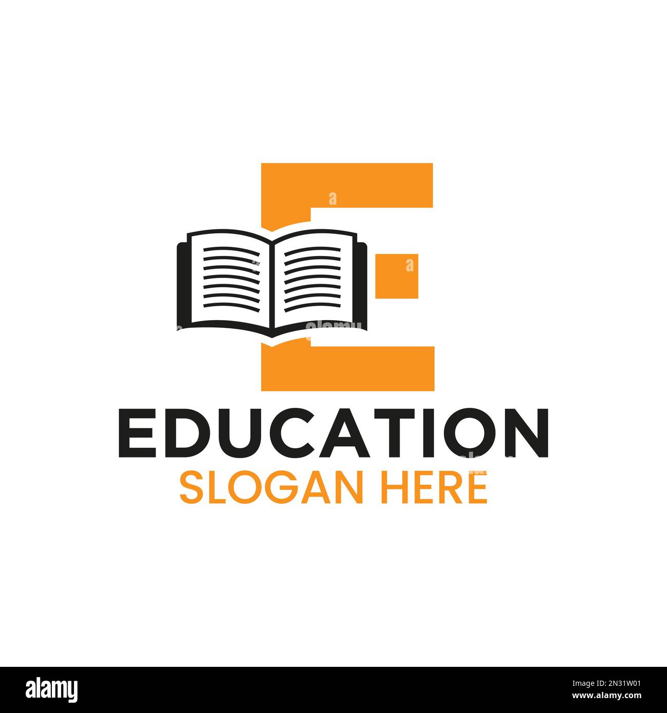 Letter E Education Logo Concept With Open Book Icon Template Stock ...